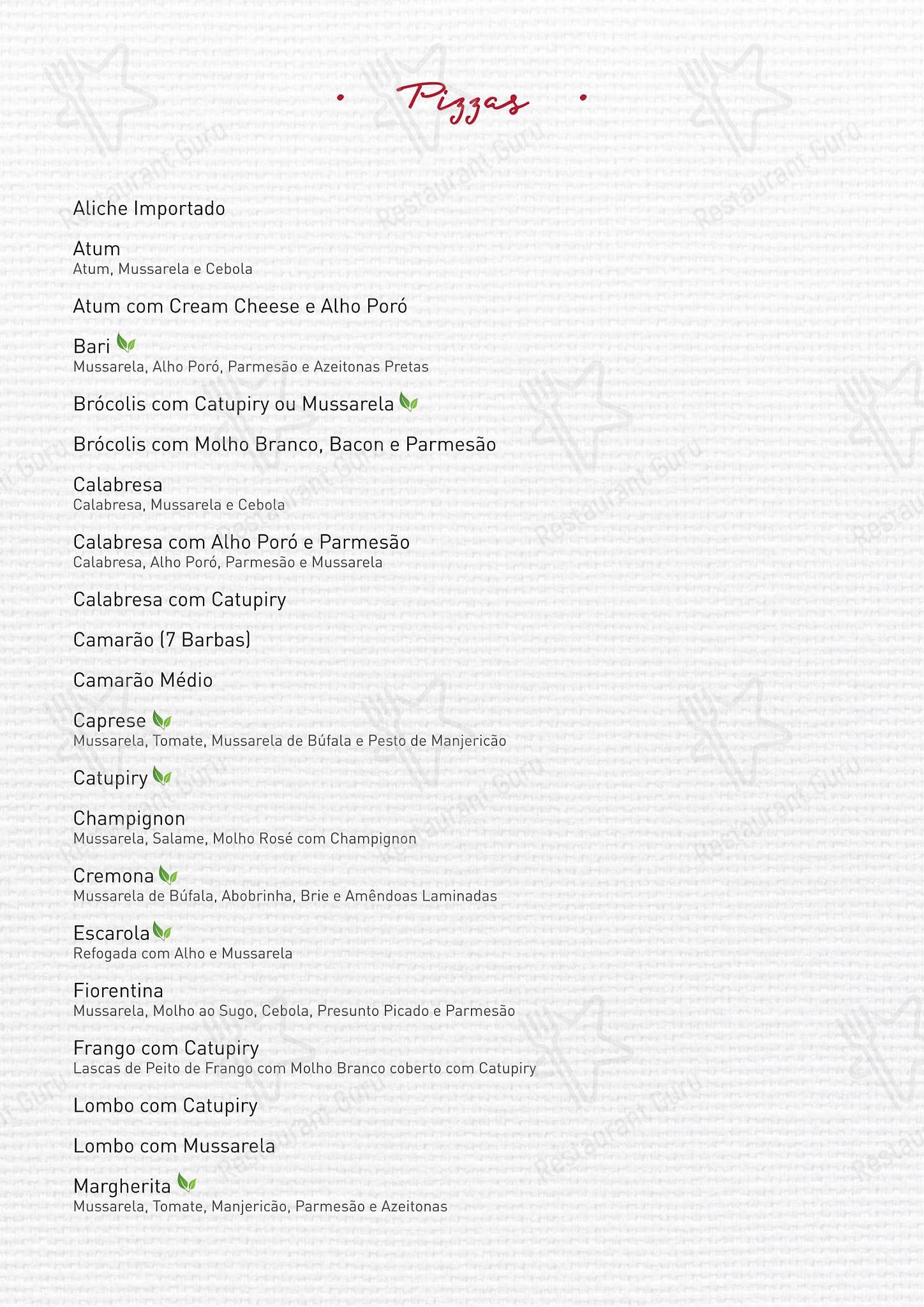 Menu em Cantina Babbo Américo pizzaria, Santos