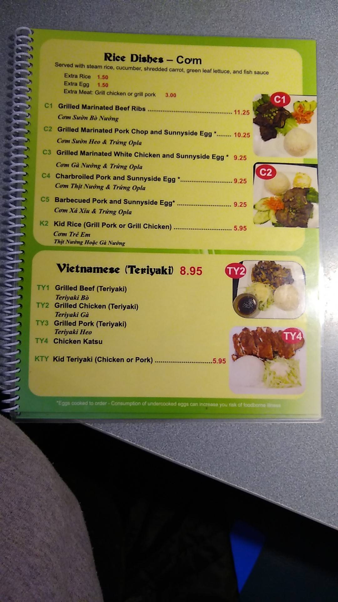 Menu at Sam's Noodle Town restaurant, Carnation