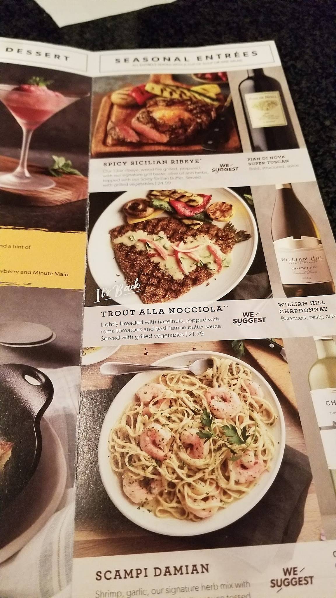 Menu at Carrabba's Italian Grill restaurant, Oro Valley, N Oracle Rd