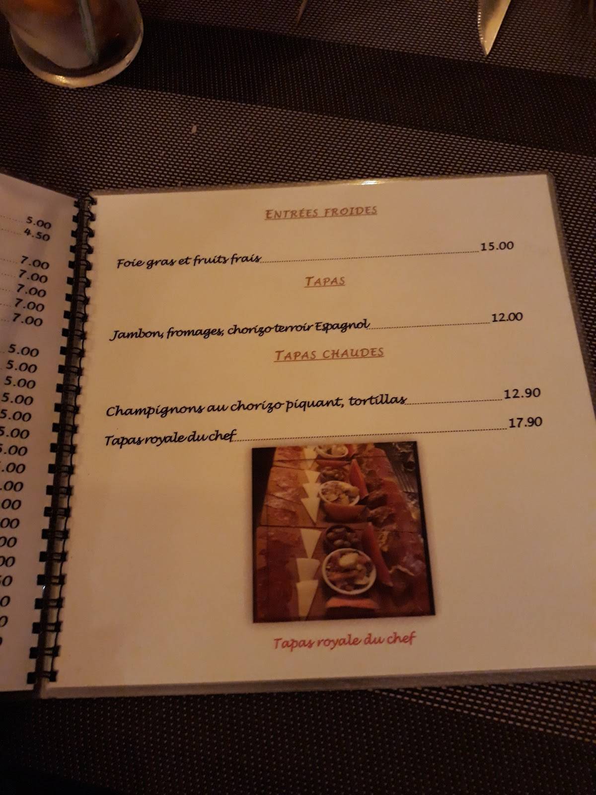 Menu au Casa Ramos, Courcelles