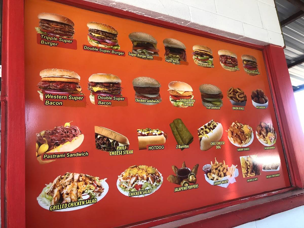 Menu at Super Burger restaurant, Ceres