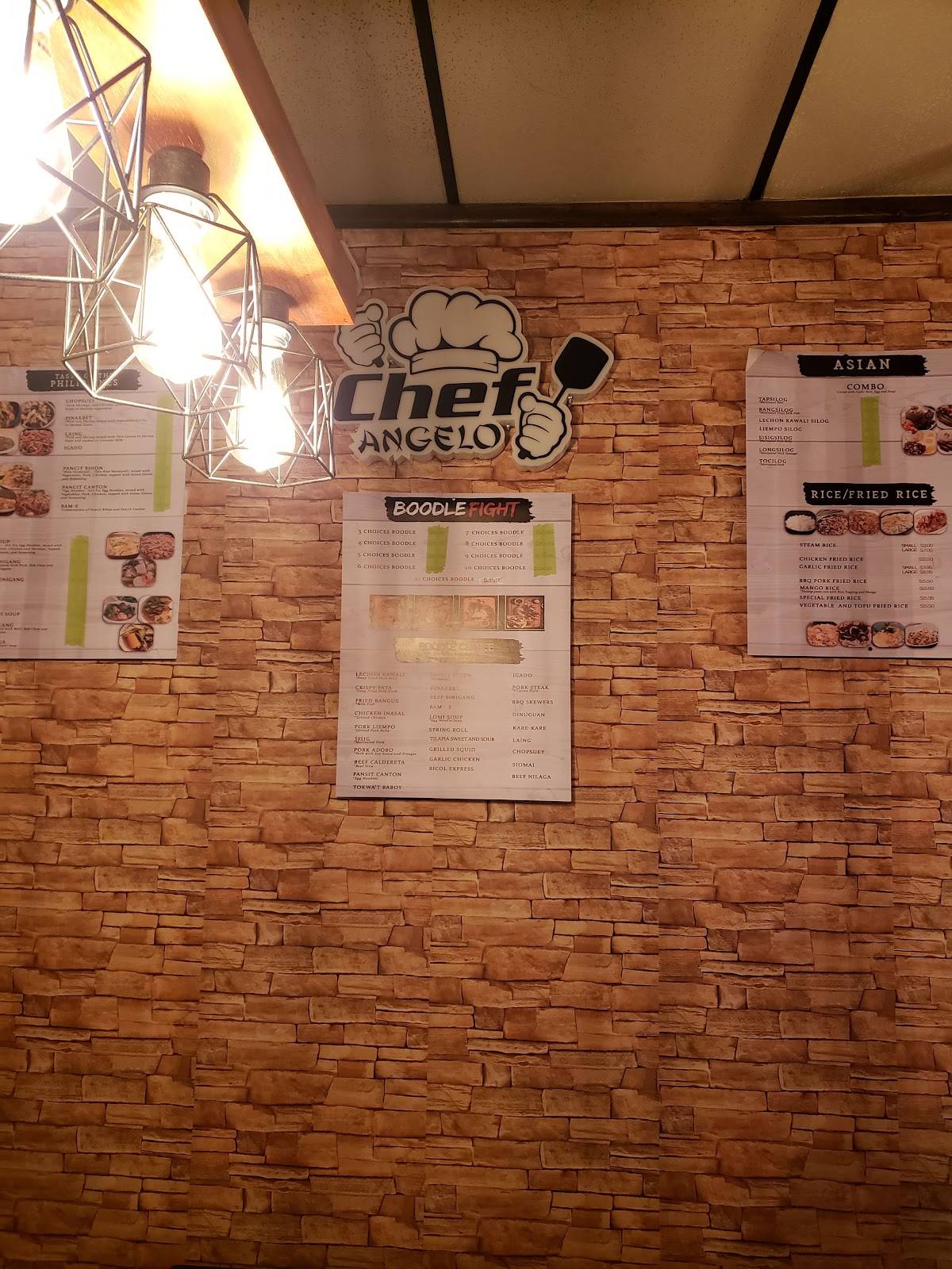 Menu at Chef Angelo restaurant, Whitehorse, 38 Lewes Blvd