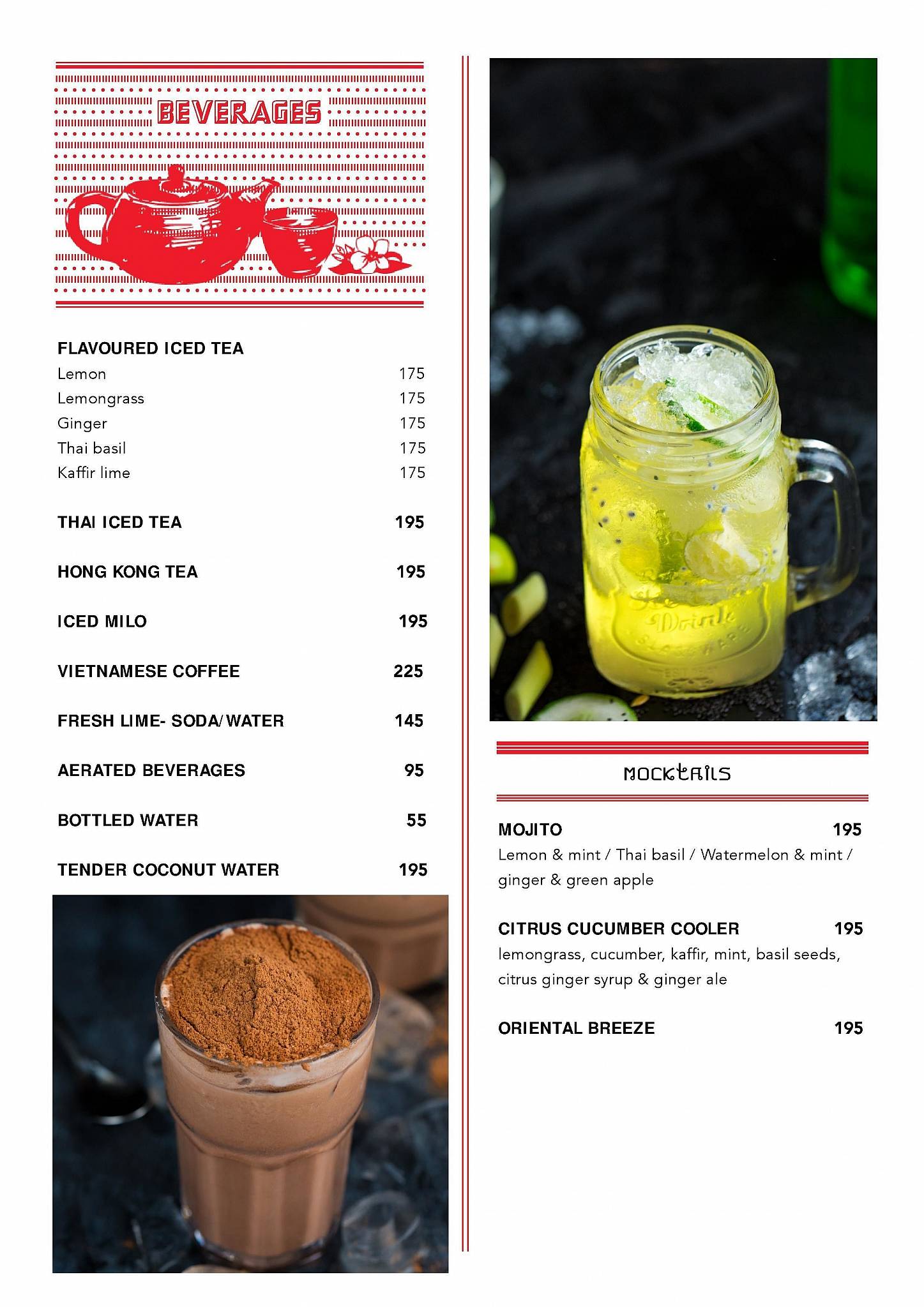 Menu at Soy Soi, Chennai