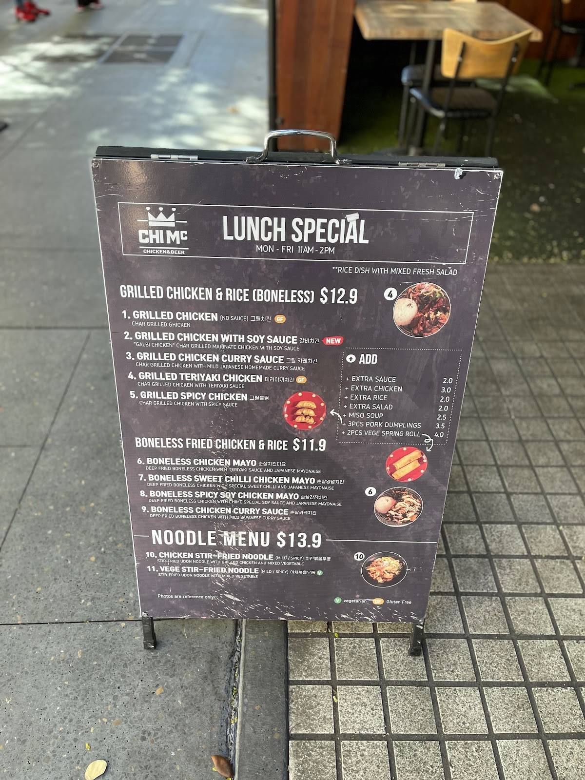 Menu at Chi Mc Korean Resturant restaurant, Brisbane City