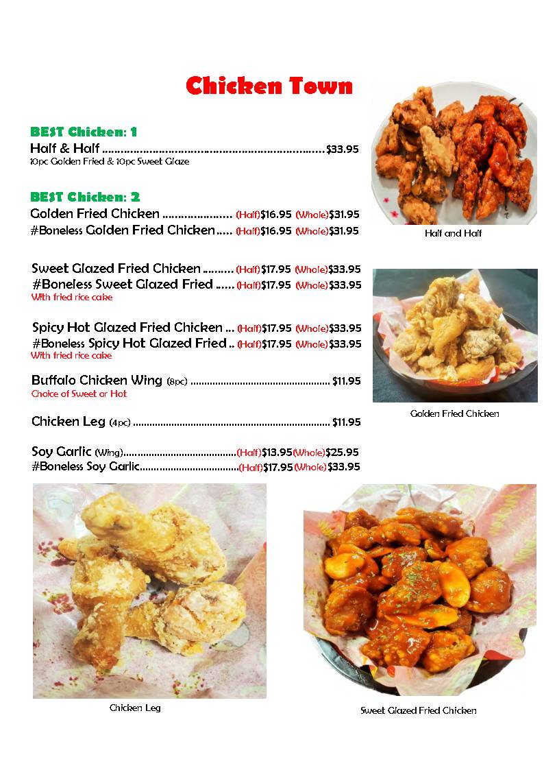Menu at Chicken Town BBQ, Fairbanks