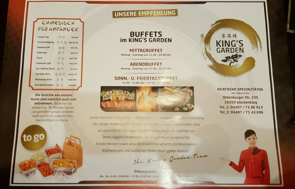 Speisekarte von Chinesisches Restaurant Golden Wu, Wardenburg