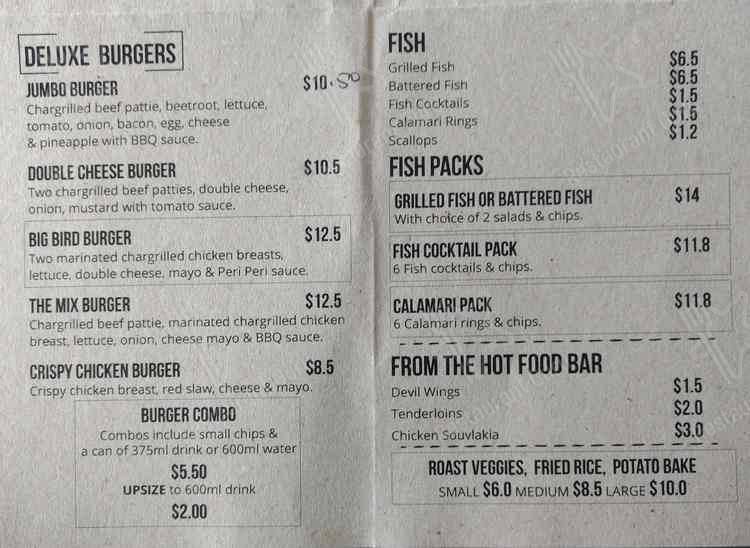 Menu at Chook & Co BBQ, Cabarita, 22 Cabarita Road
