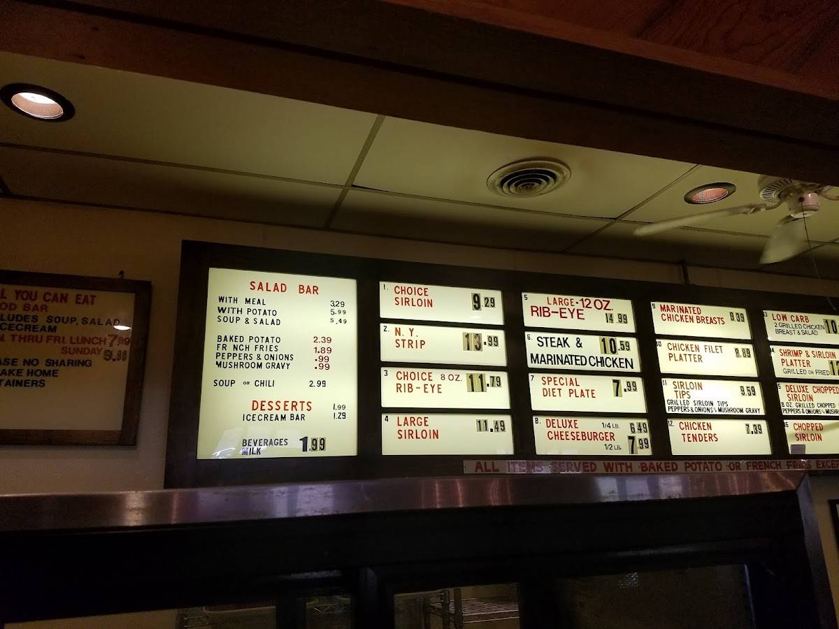 Menu at Circle J Family Steak House steakhouse, Blue Ridge