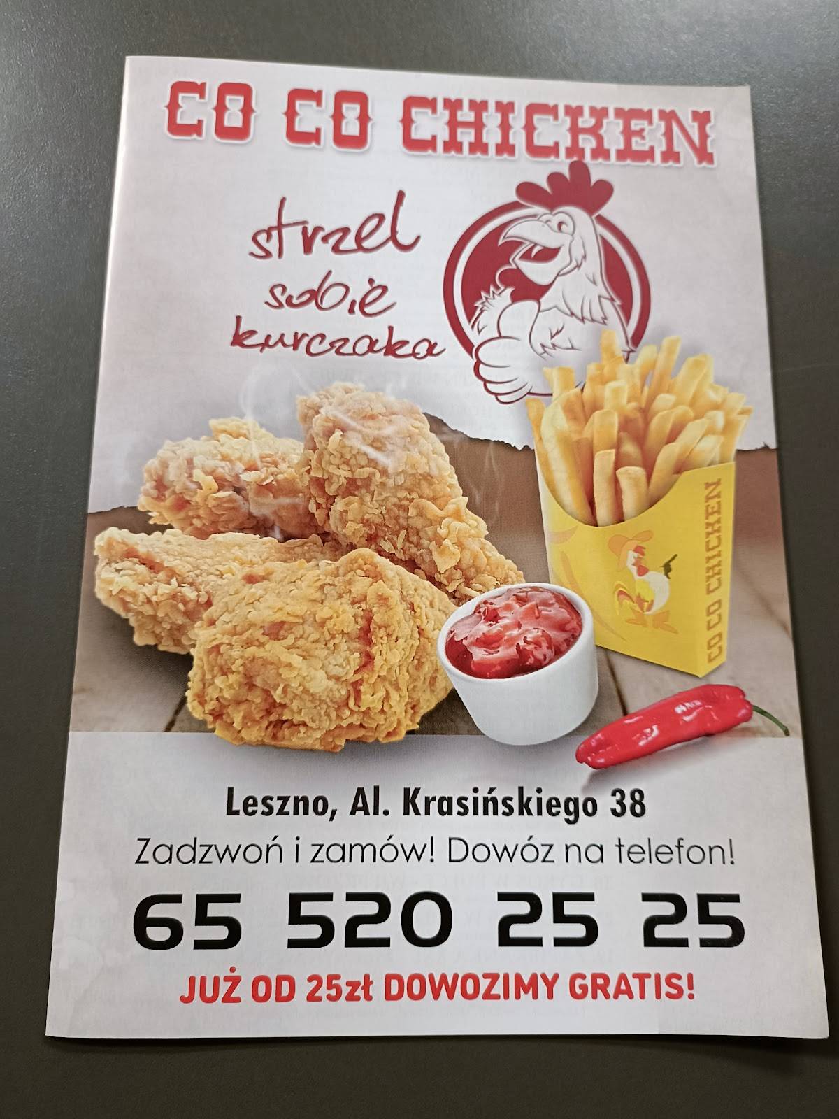 Menu at Coco Chicken restaurant, Leszno