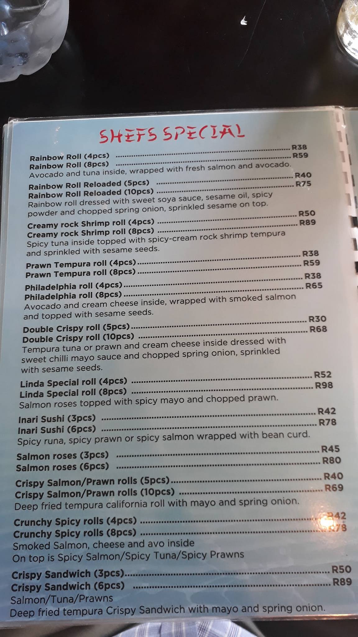 Menu at Colala restaurant & bar, Cape Town
