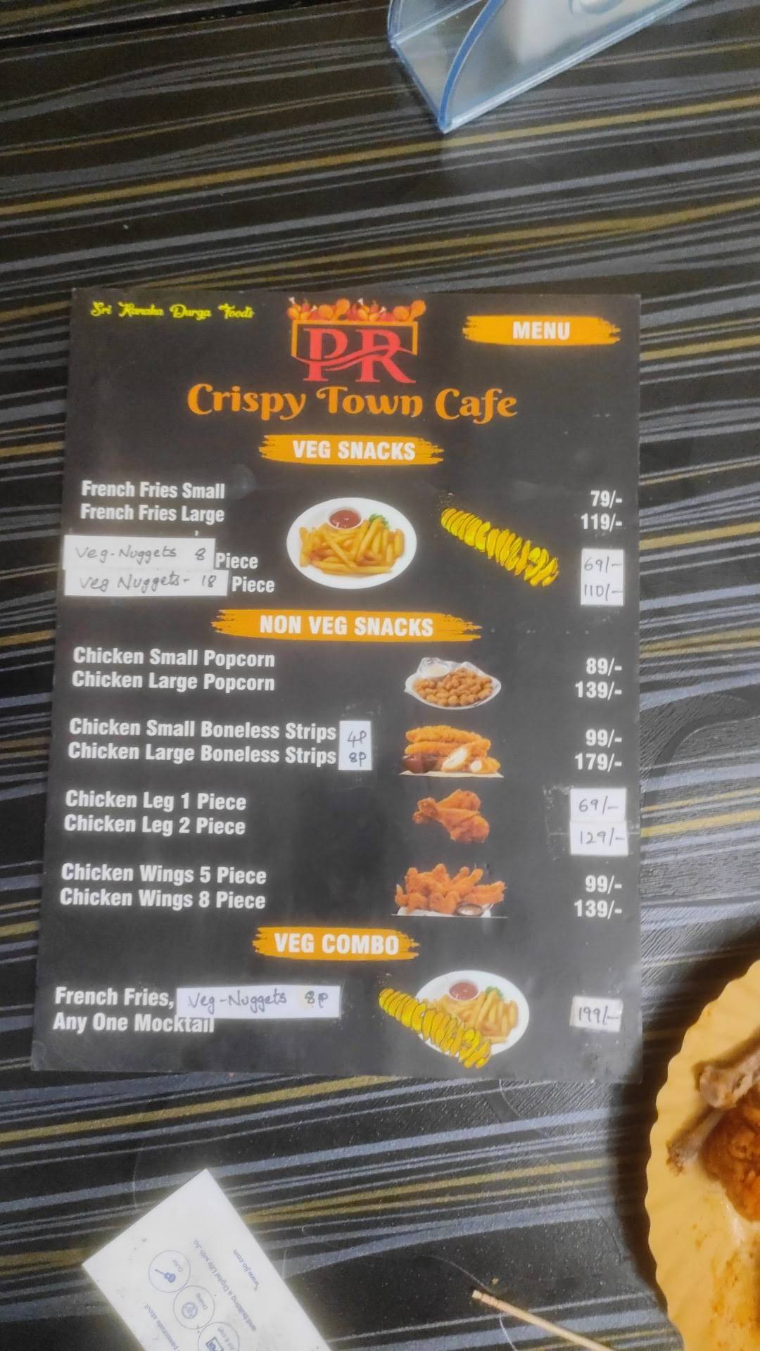 Menu at Crispy Town Cafe, Hyderabad