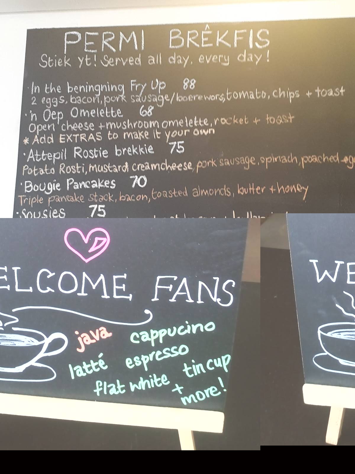 Menu at DNA Café & Eatery restaurant, Cape Town, Langverwacht Plein