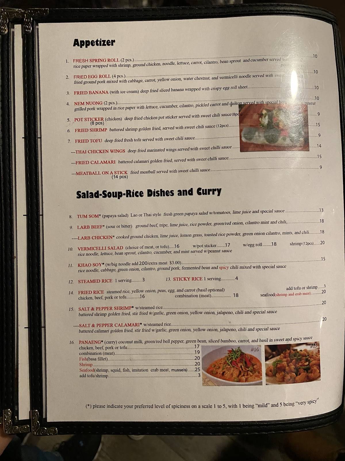 Menu at Davorn's Place restaurant, Visalia