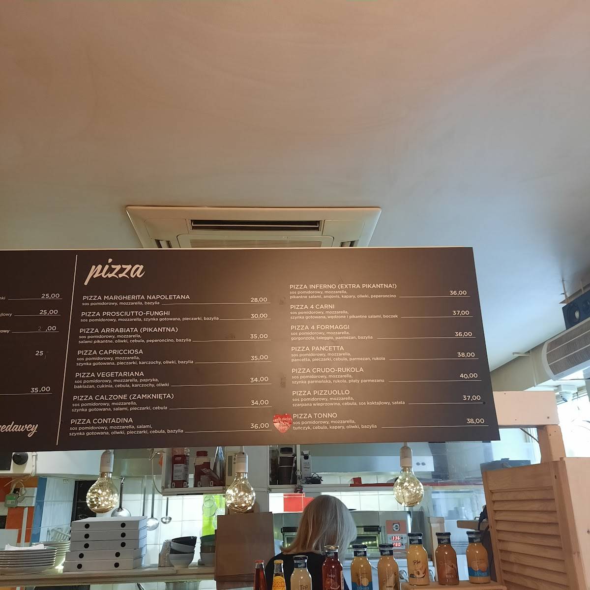 Menu at Del Favero restaurant, Kielce