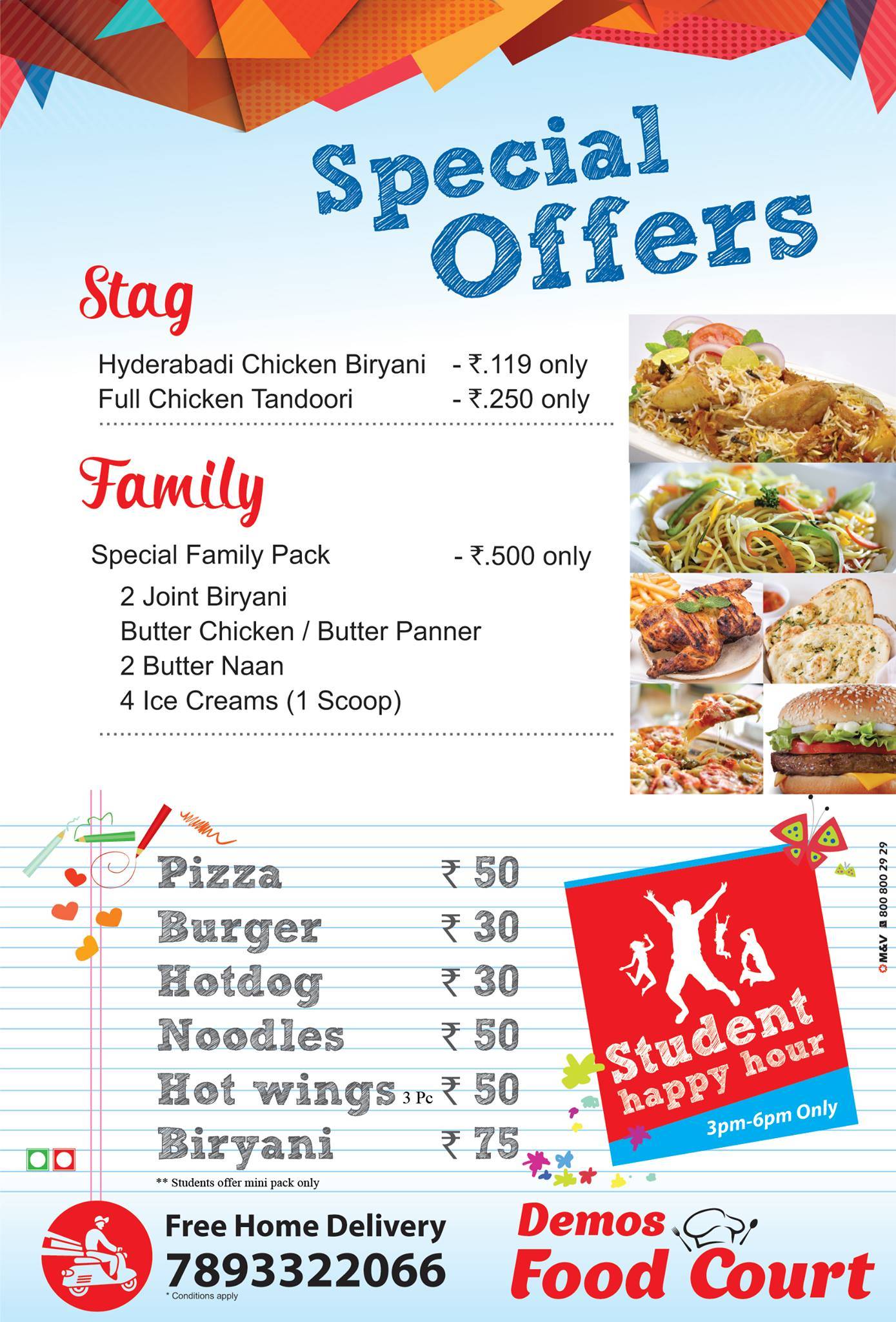 Menu at Demos Food Court, Visakhapatnam, M6M3+RCC