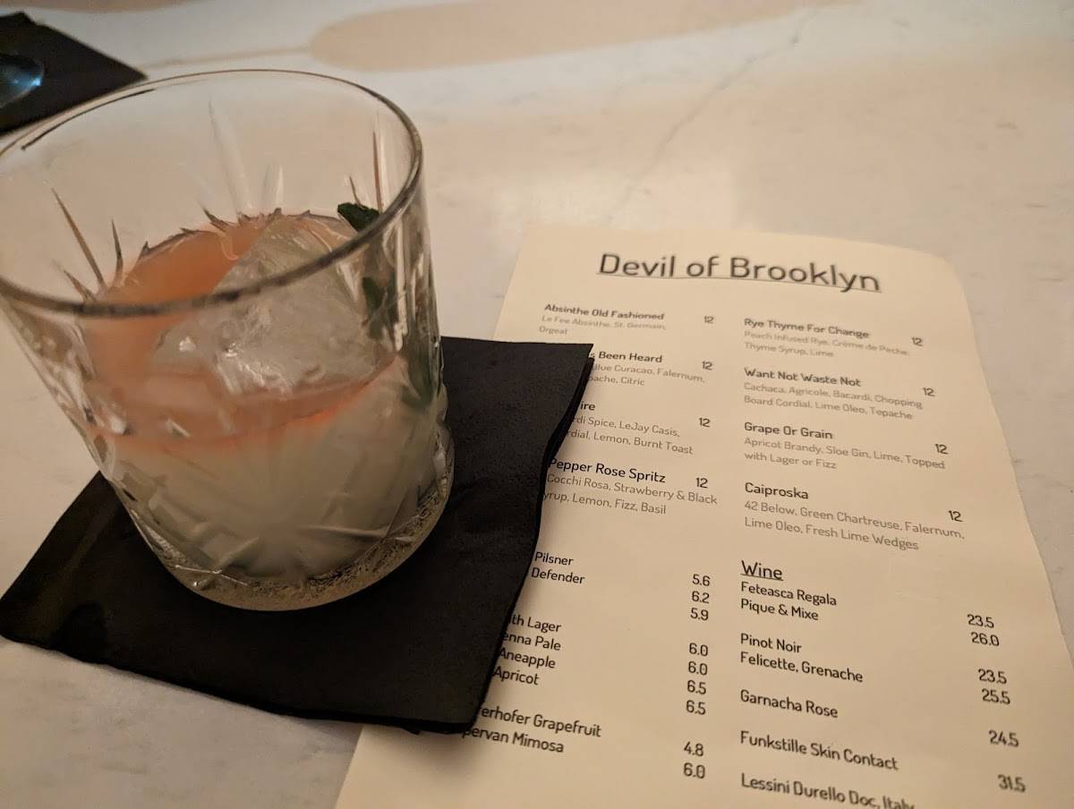 Menu at Devil of Brooklyn pub & bar, Glasgow