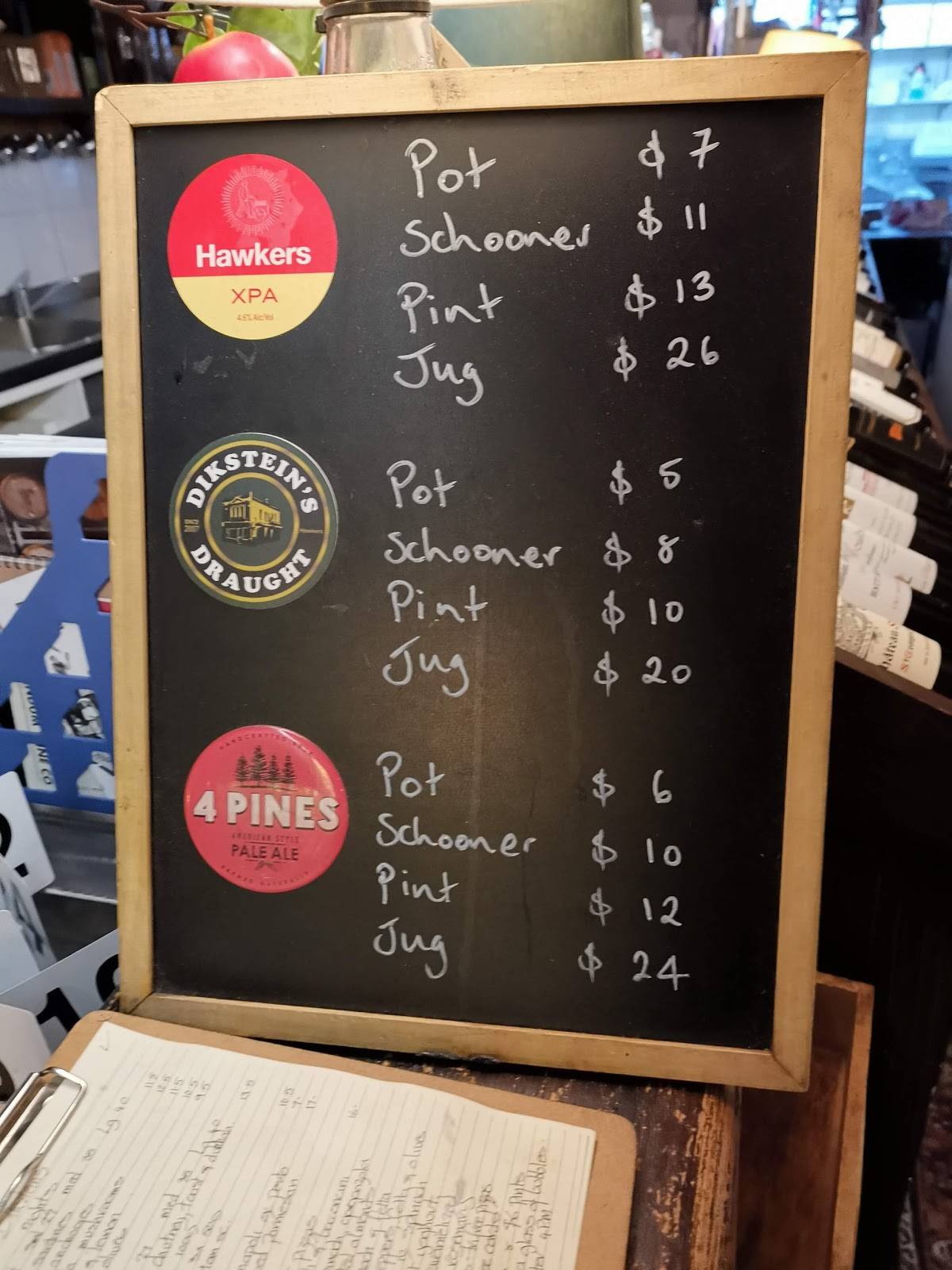 Menu at Dikstein's Corner Bar, Melbourne