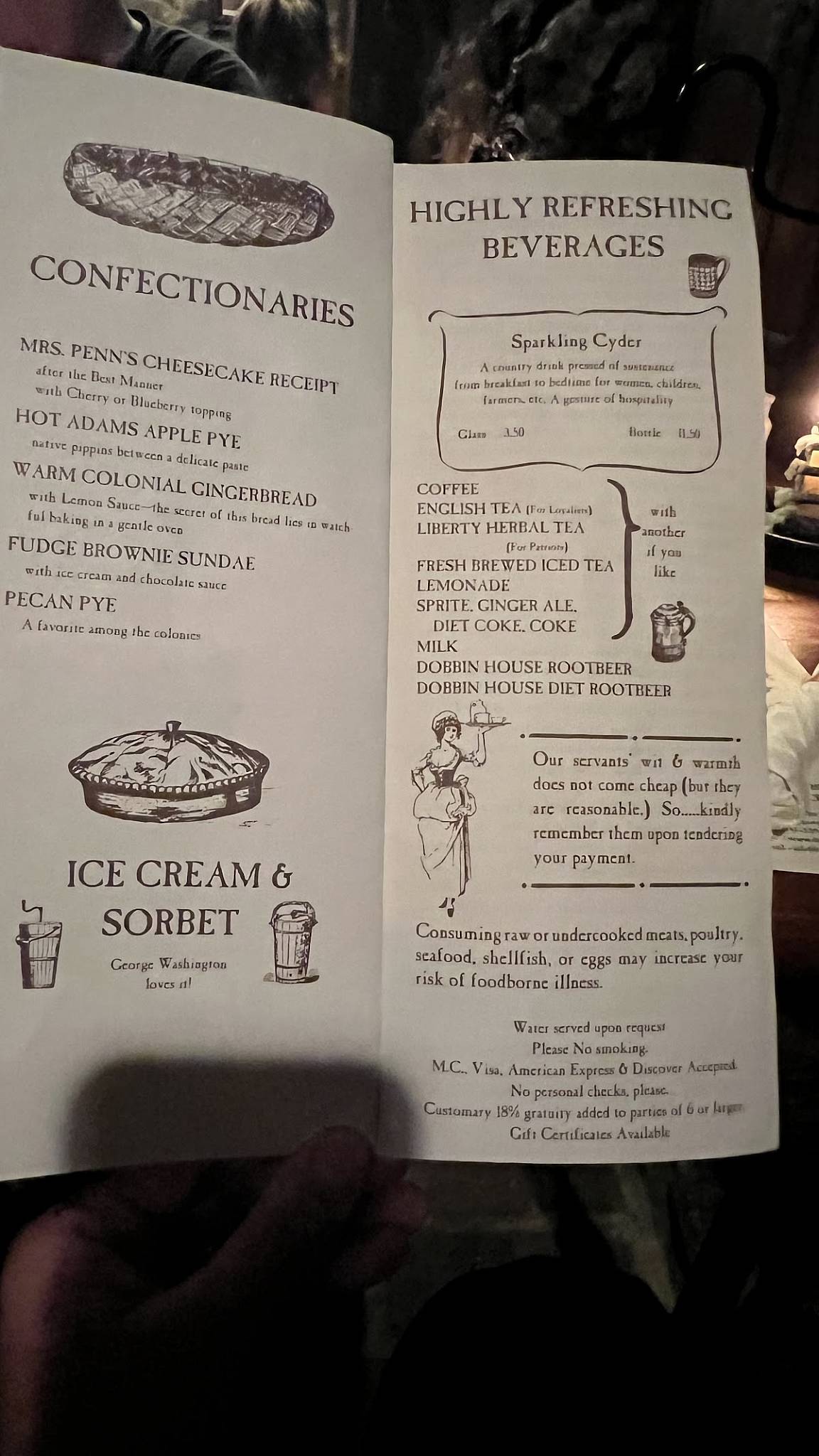 Menu at Dobbin House Tavern pub & bar, Gettysburg, 89 Steinwehr Ave