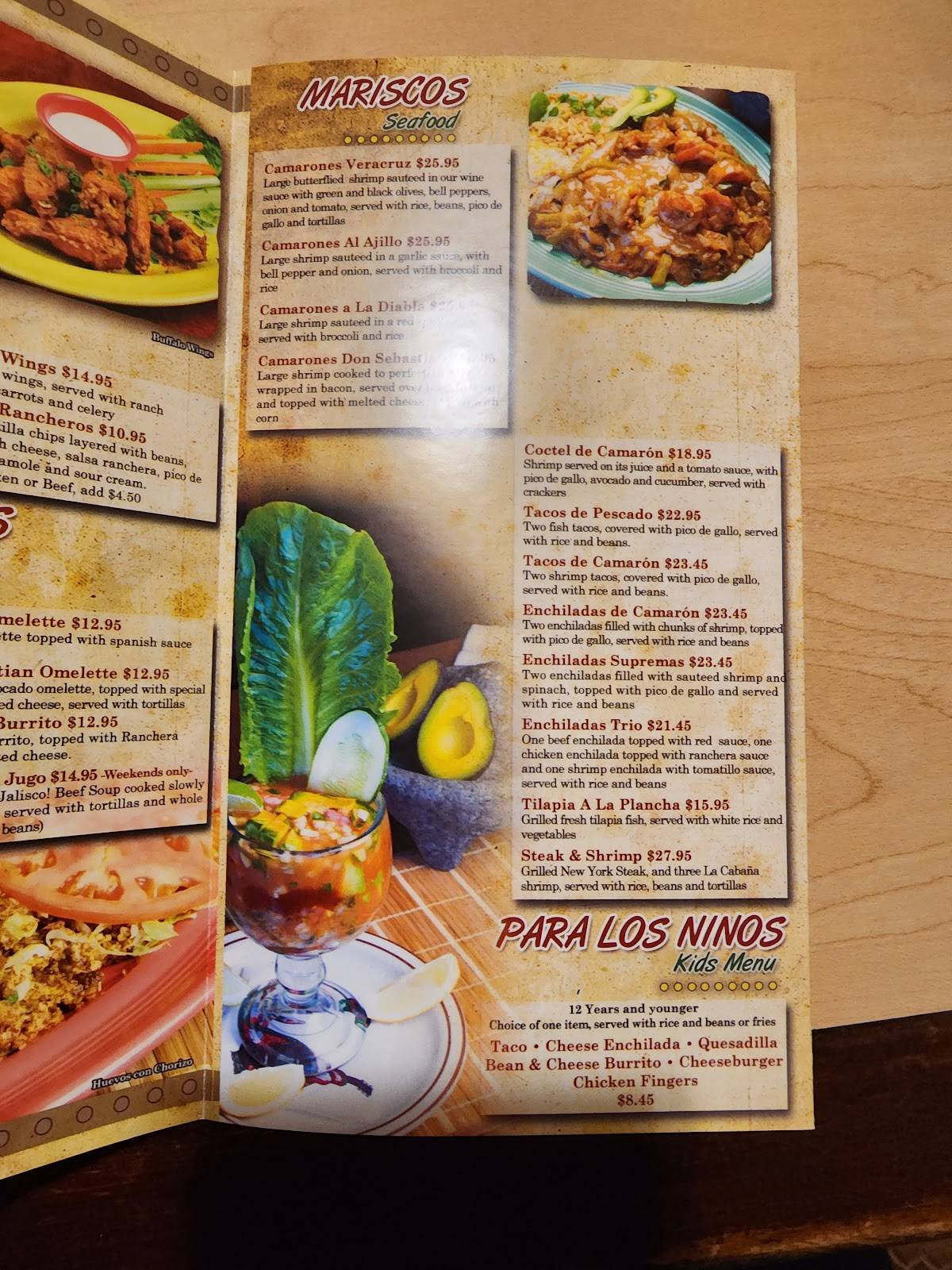 Menu at Don Sebastian Mexican Restaurant, Lancaster