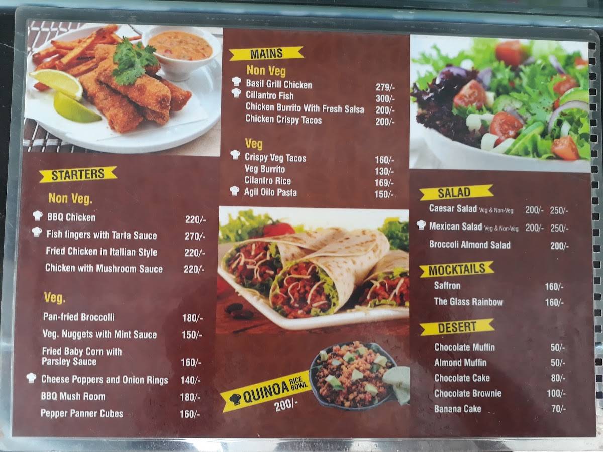 Menu at Dr. Health Cafe, India