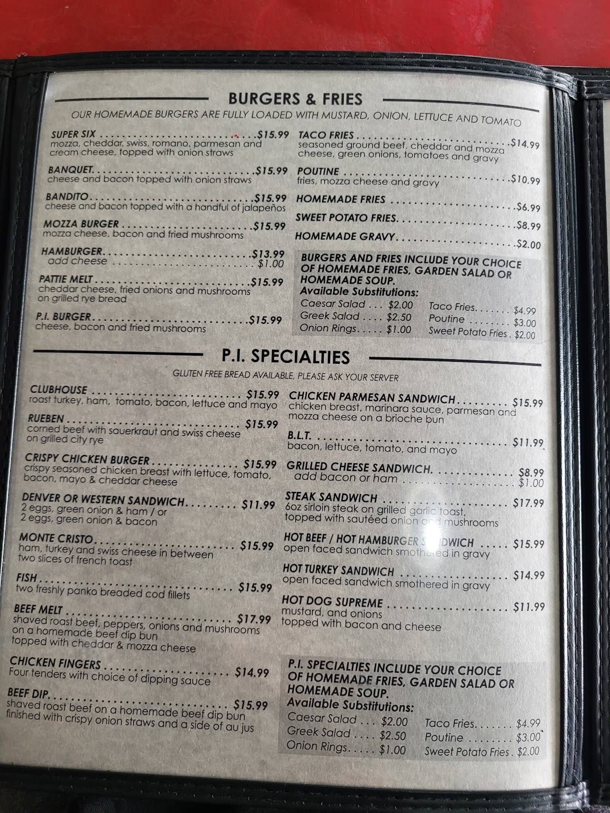 Menu at Patricia Inn Family Restaurant, Dryden