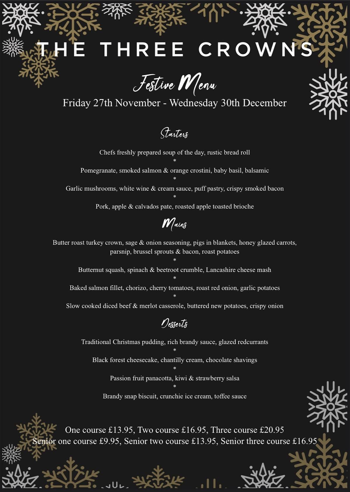 Menu at Dysarts Arms, Mossley pub & bar, Ashton-under-Lyne