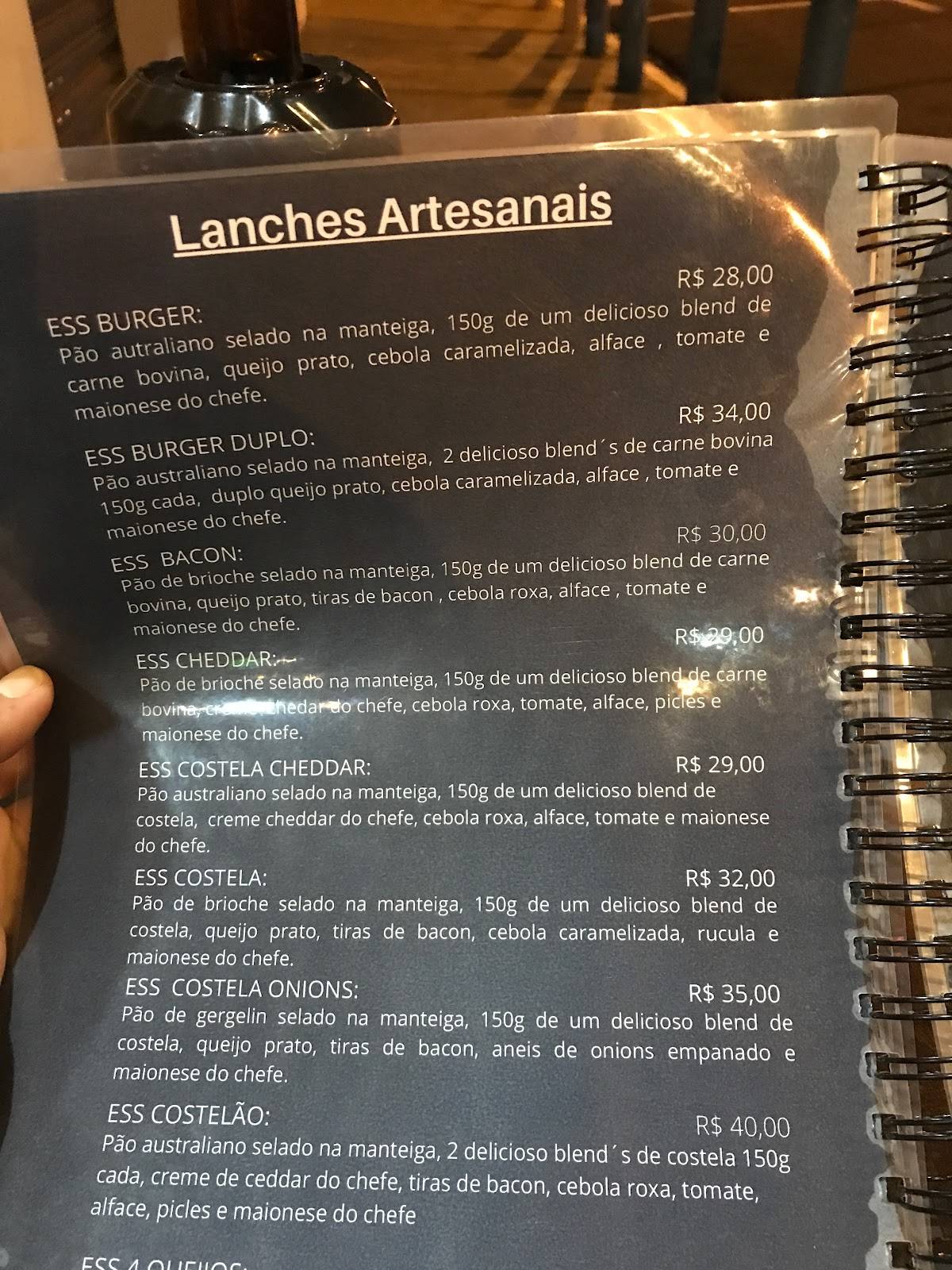 Menu em ESS BURGER HOUSE pub & Bar, Nova Odessa