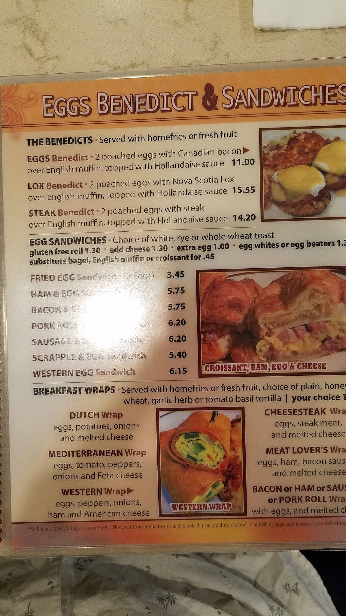 Menu at Eagle Diner restaurant, Warminster