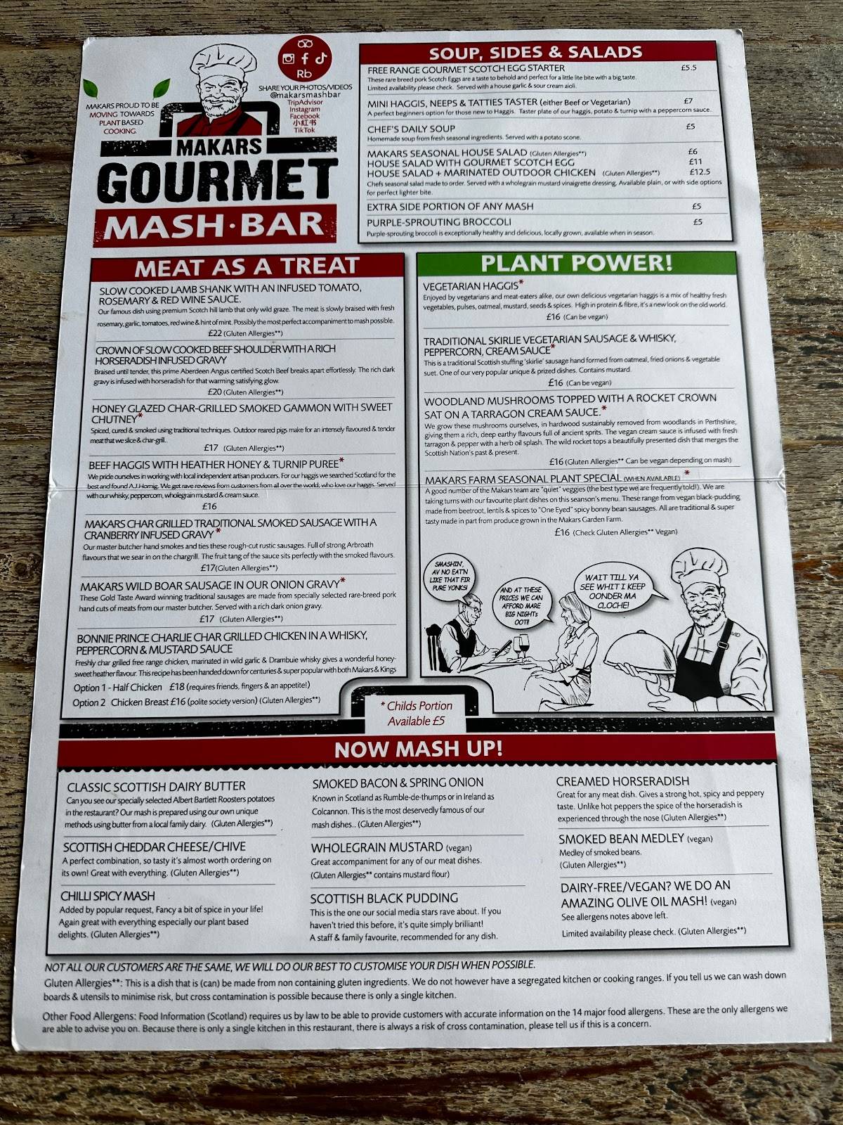 Menu at Makars Mash Bar, Edinburgh, 9-12 Bank St