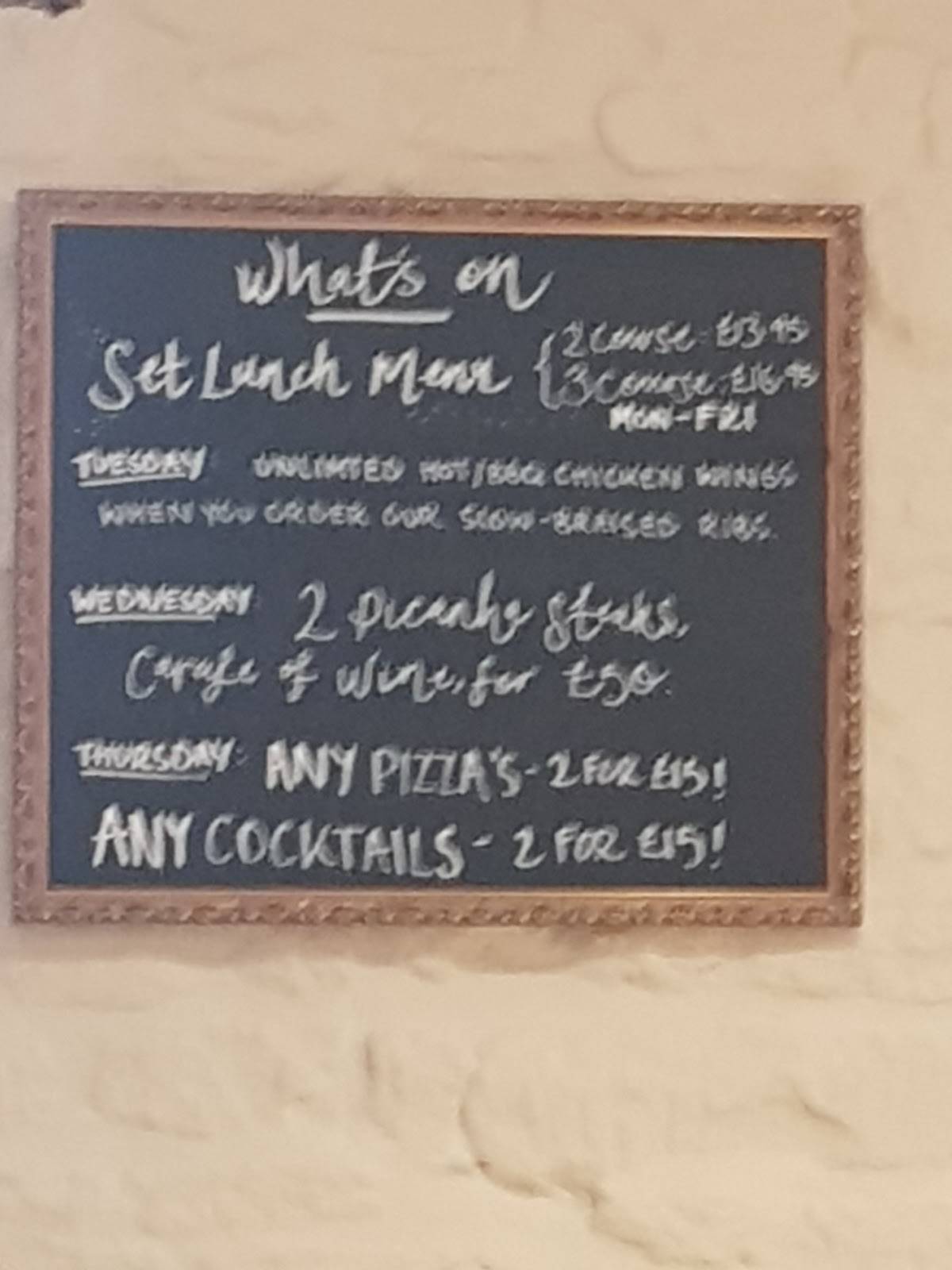 Menu at Egypt Mill Hotel & Restaurant, Stroud