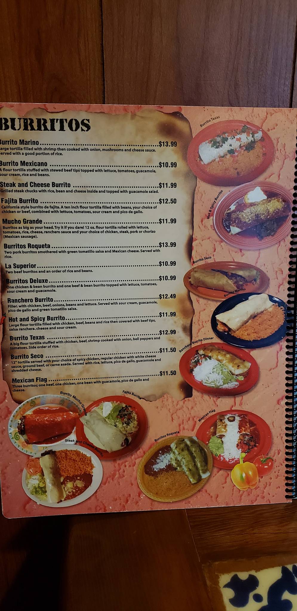 Menu at El Burrito Loco restaurant, Norton Shores