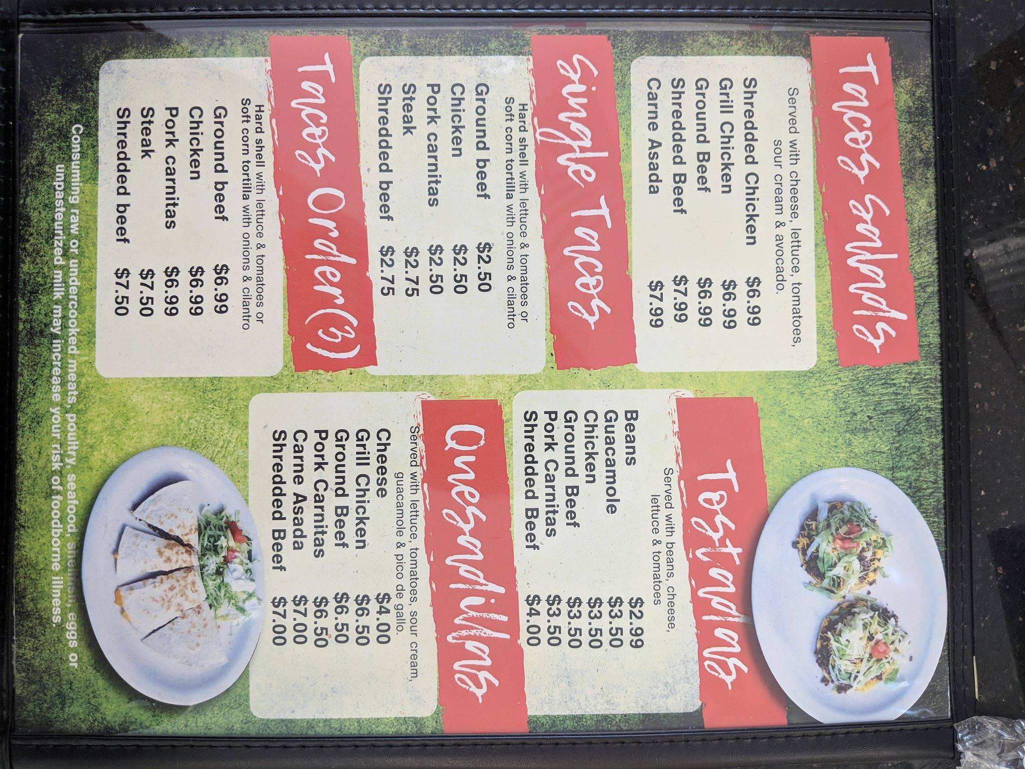Menu at El Green Burrito restaurant, Tooele, 162 N Main St