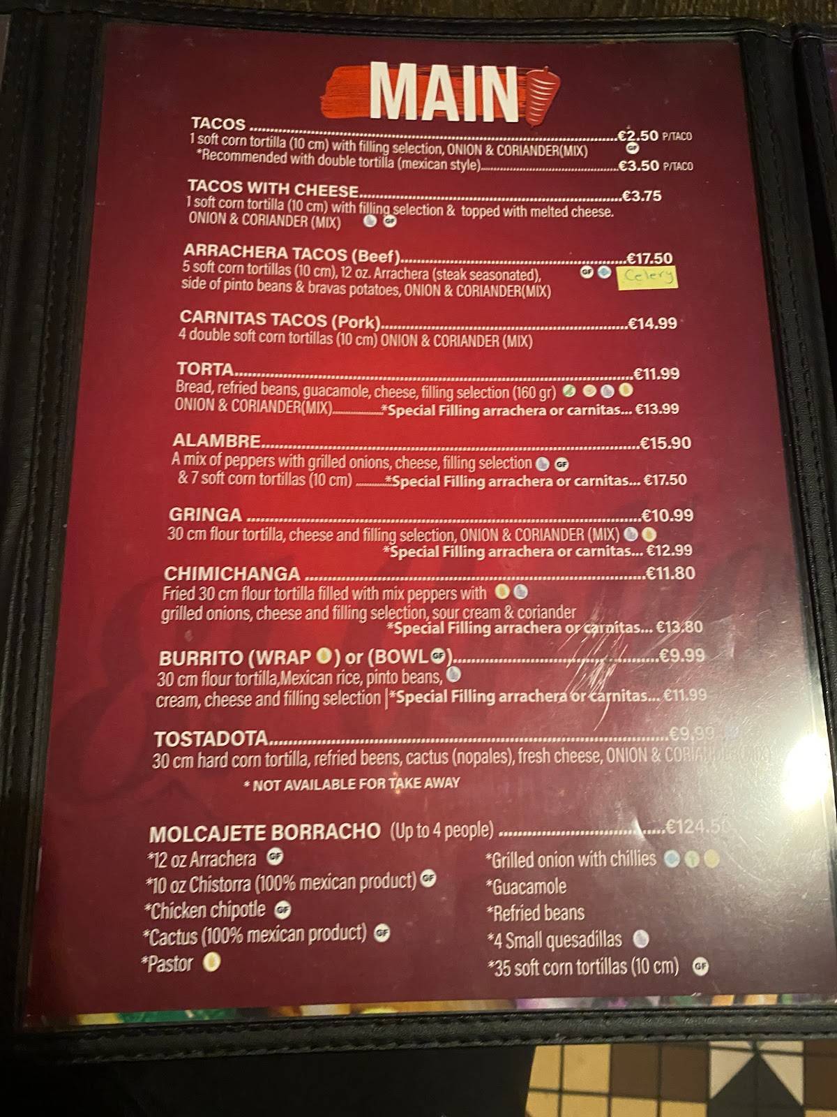 Menu at El Grito Mexican Taqueria Mountjoy Square restaurant, Dublin ...