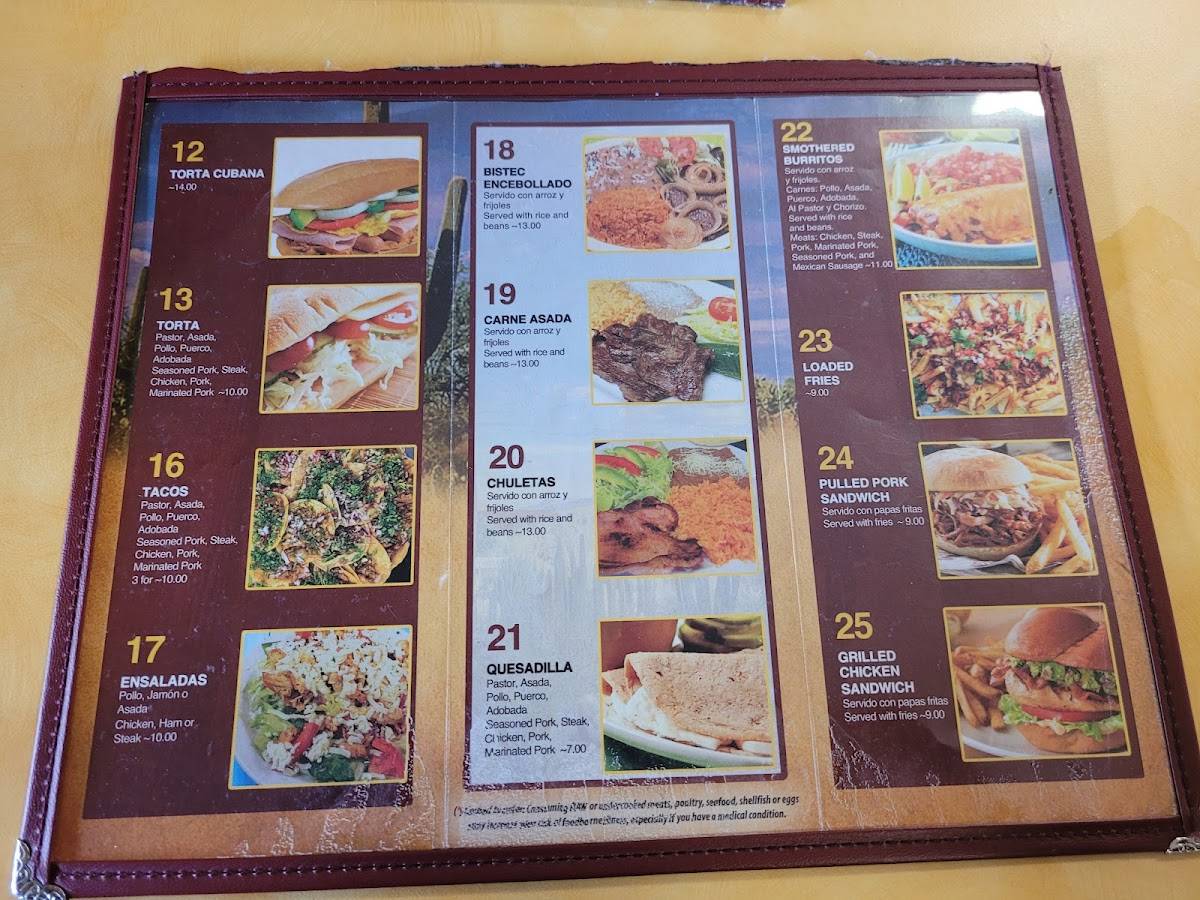 Menu at El Matador Mexican Restaurant, Fort Oglethorpe