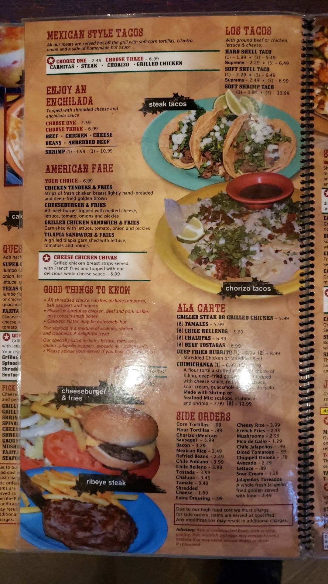 Menu at El Reparo Mexican Restaurant, Greensburg