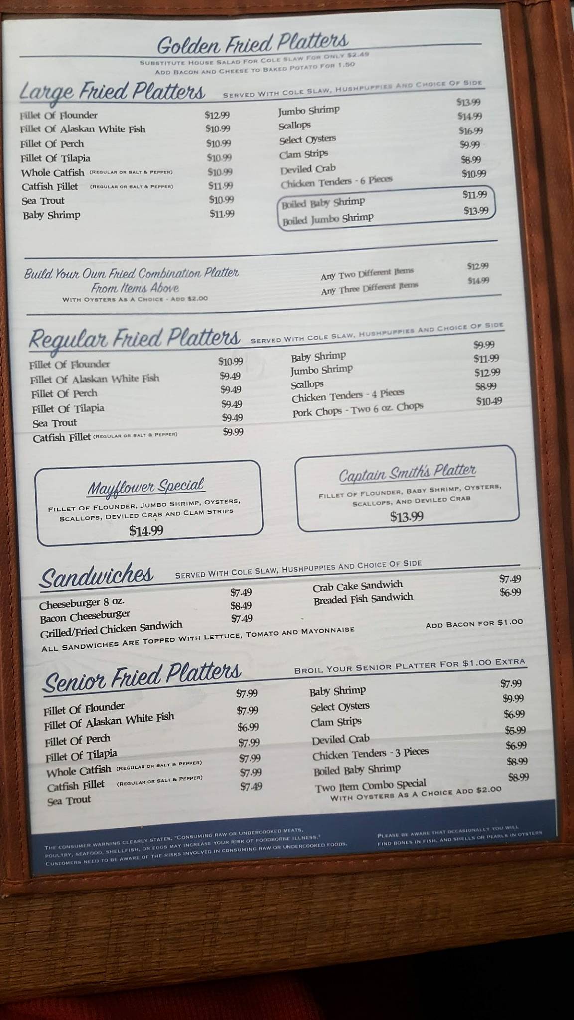 Menu at Mayflower Seafood Restaurant, Elizabethton, US-19E