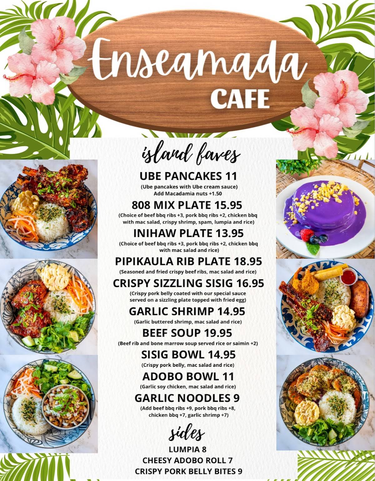Menu at Enseamada Cafe, Everett