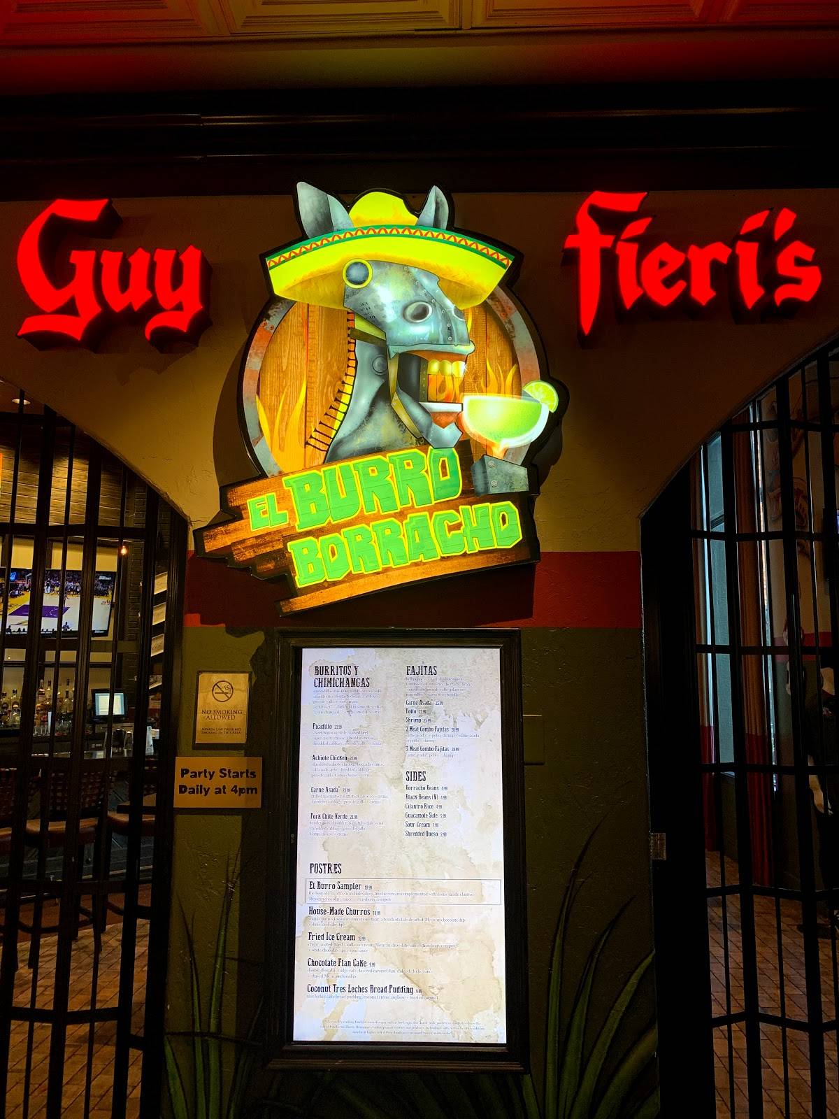Menu at Guy Fieri's El Burro Borracho Restaurant, Las Vegas