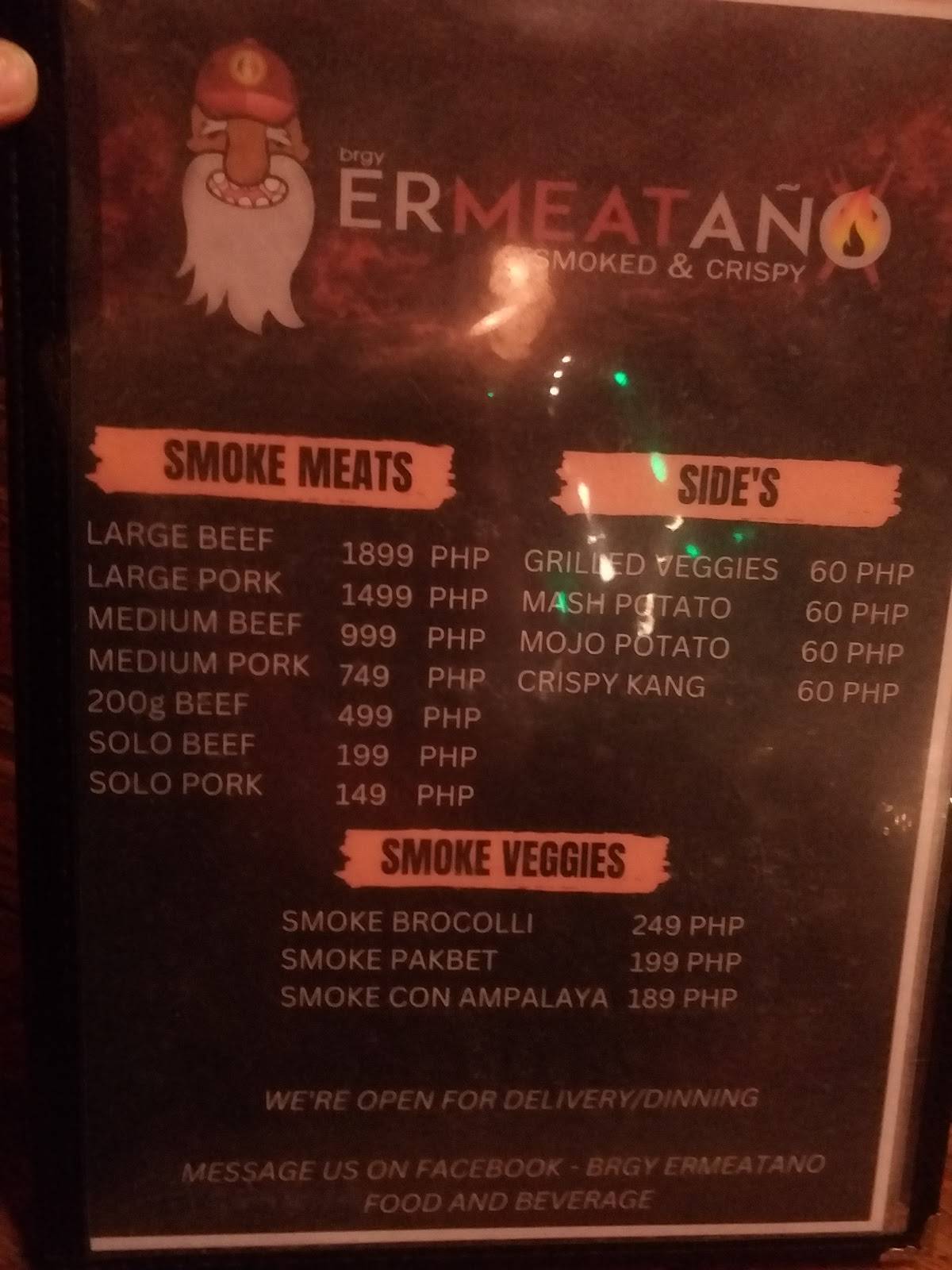 Menu at Ermeataño Antipolo restaurant, Antipolo