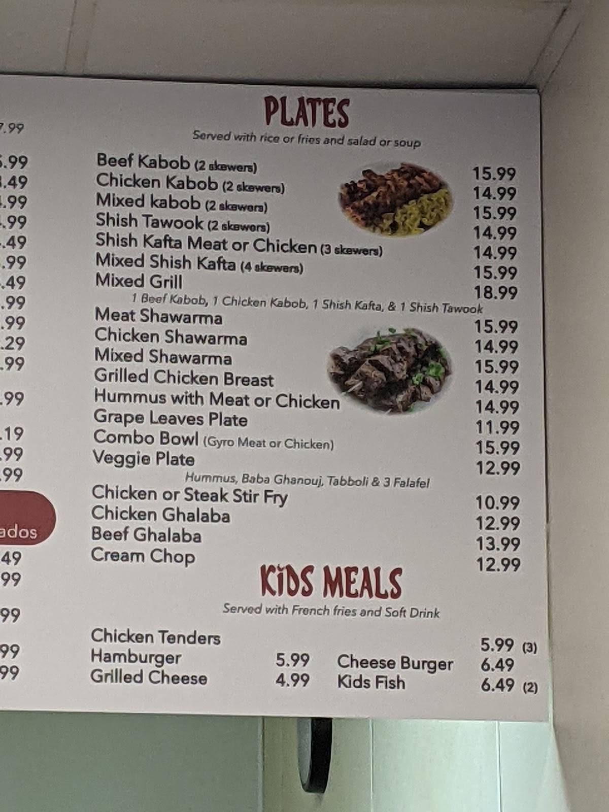Menu at Fadis Lebanese Grill restaurant, Shelby charter Township
