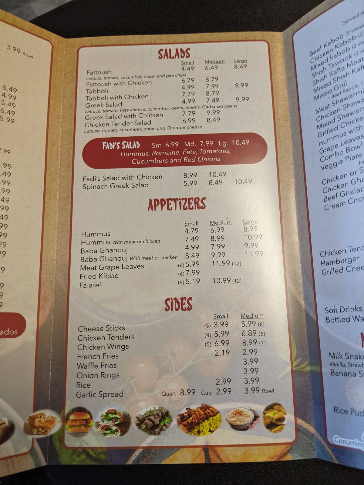 Menu at Fadis Lebanese Grill restaurant, Shelby charter Township