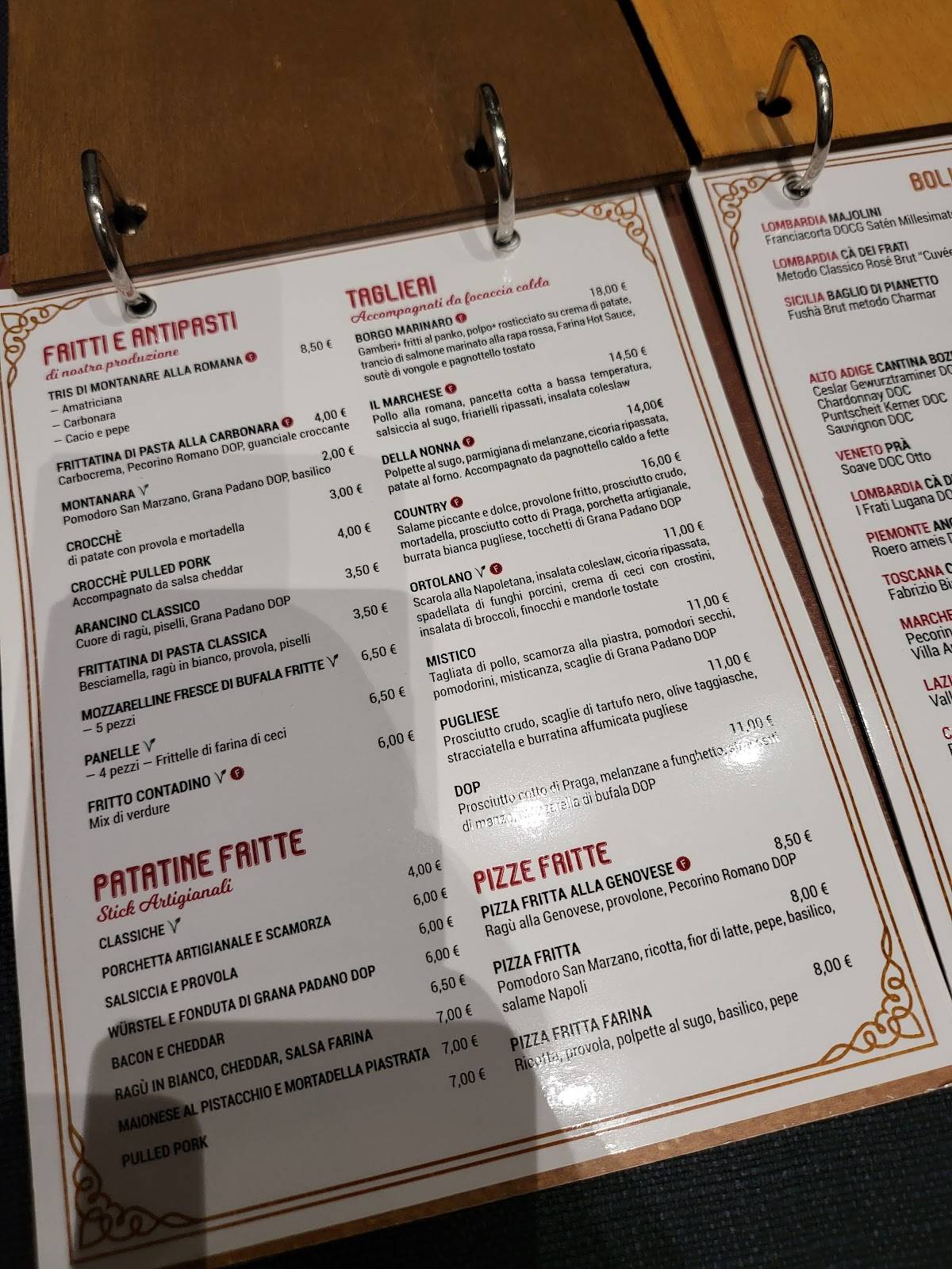Menu da Farina Kitchen ristorante, Roma