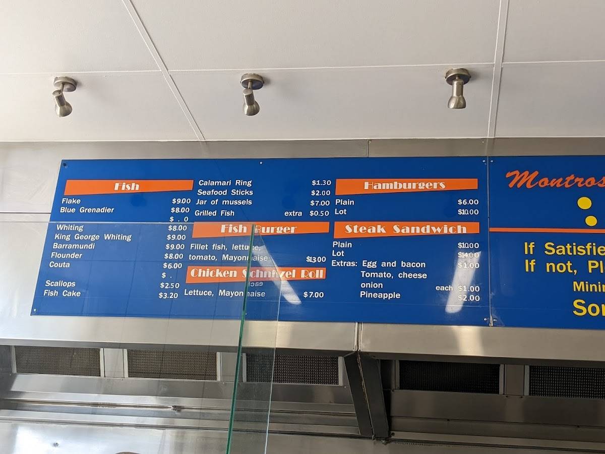 Menu at Montrose Fish & Chippery fast food, Montrose
