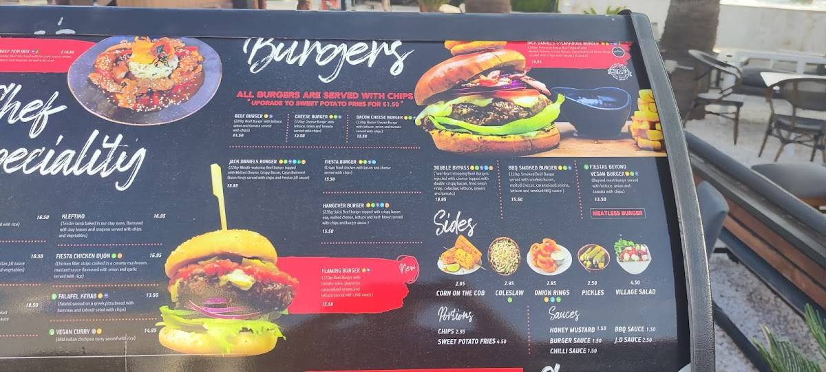 Menu at Fiesta Bar & Grill, Paphos