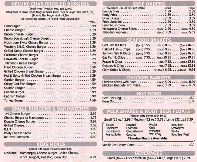 Menu at Flame Burger Plus restaurant, Federal Way