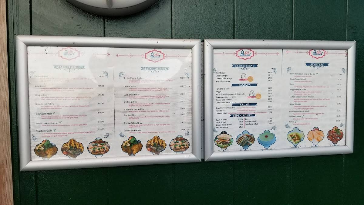 Menu at The Boathouse Restaurant, Fort Augustus