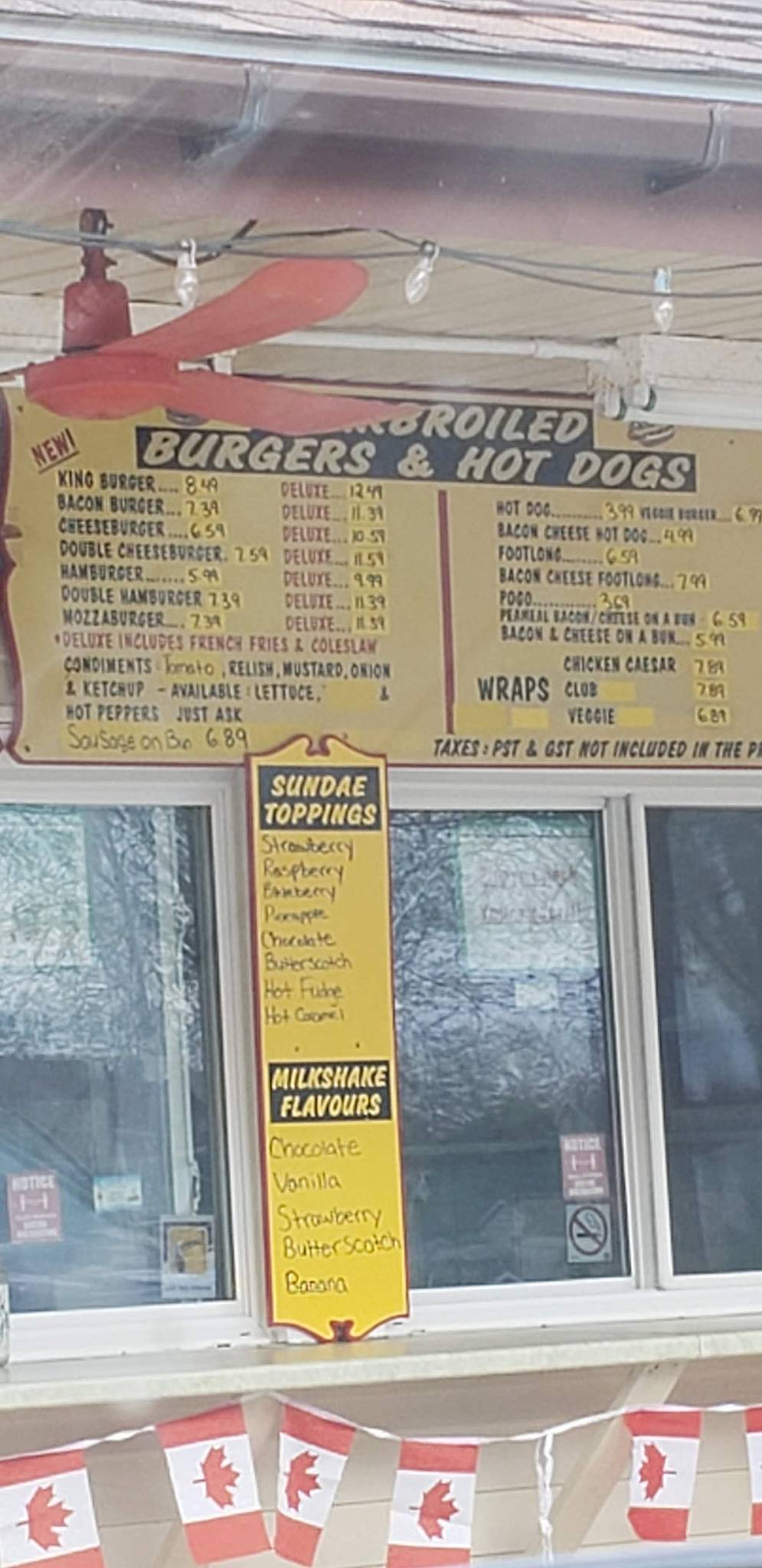 Menu at Freeze King restaurant, Huron East, Huron Rd