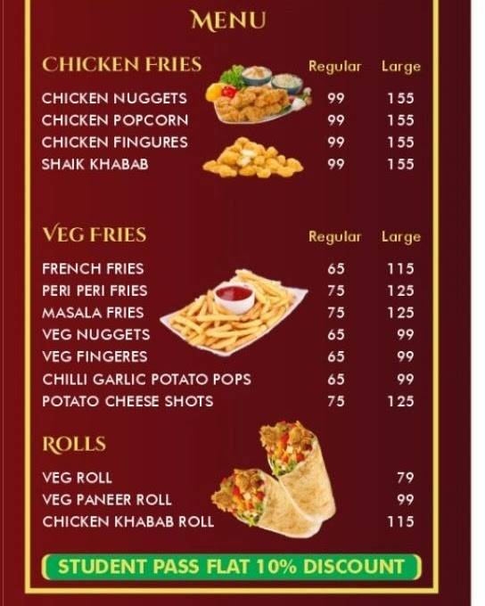 Menu at Mr & Mrs Fritten Heaven, Hyderabad