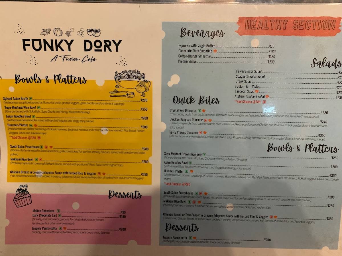Menu at Funky Dory - A Fusion Café, Pune