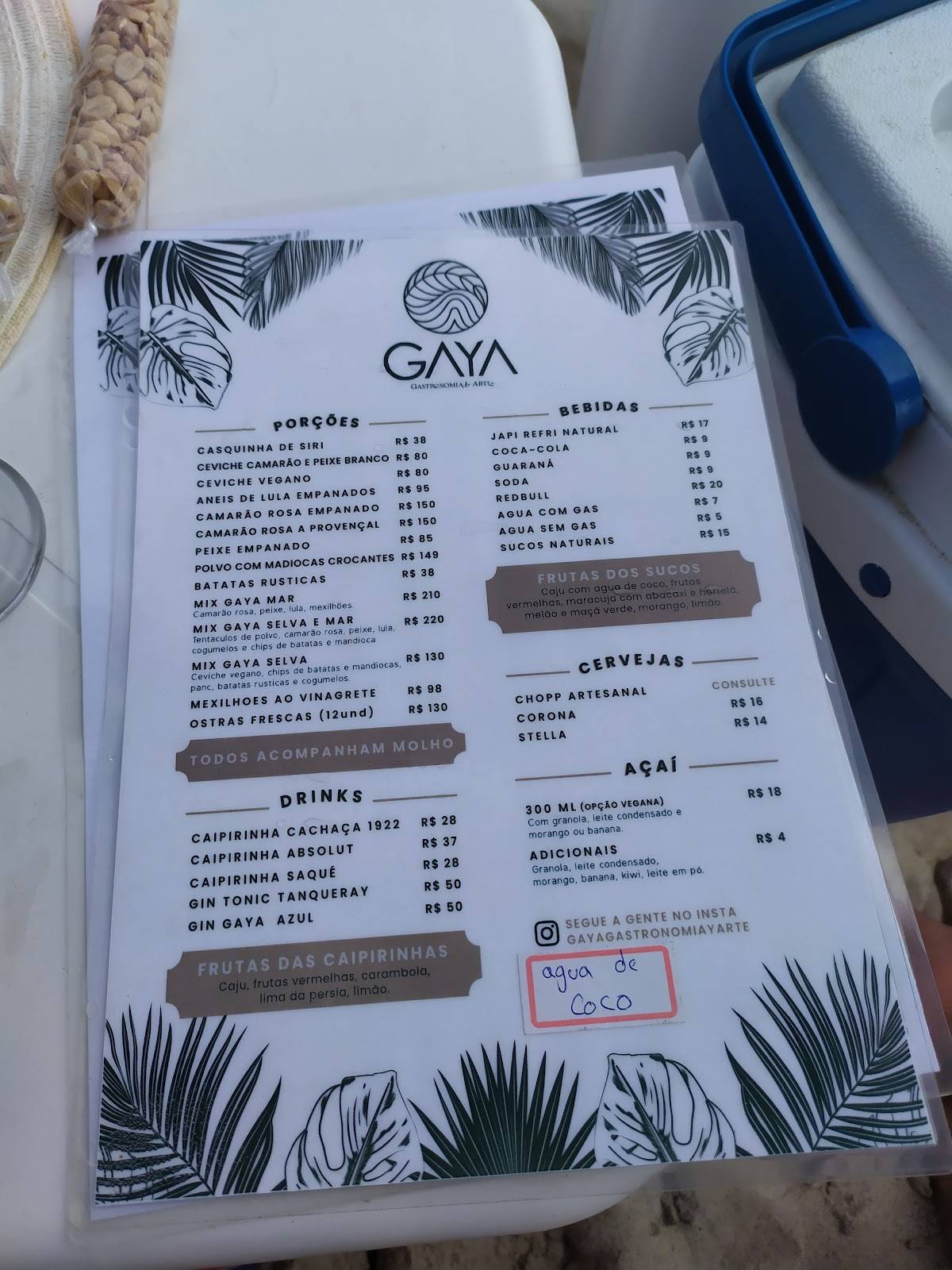 Menu em GAYA Gastronomia e arte restaurante, São Sebastião
